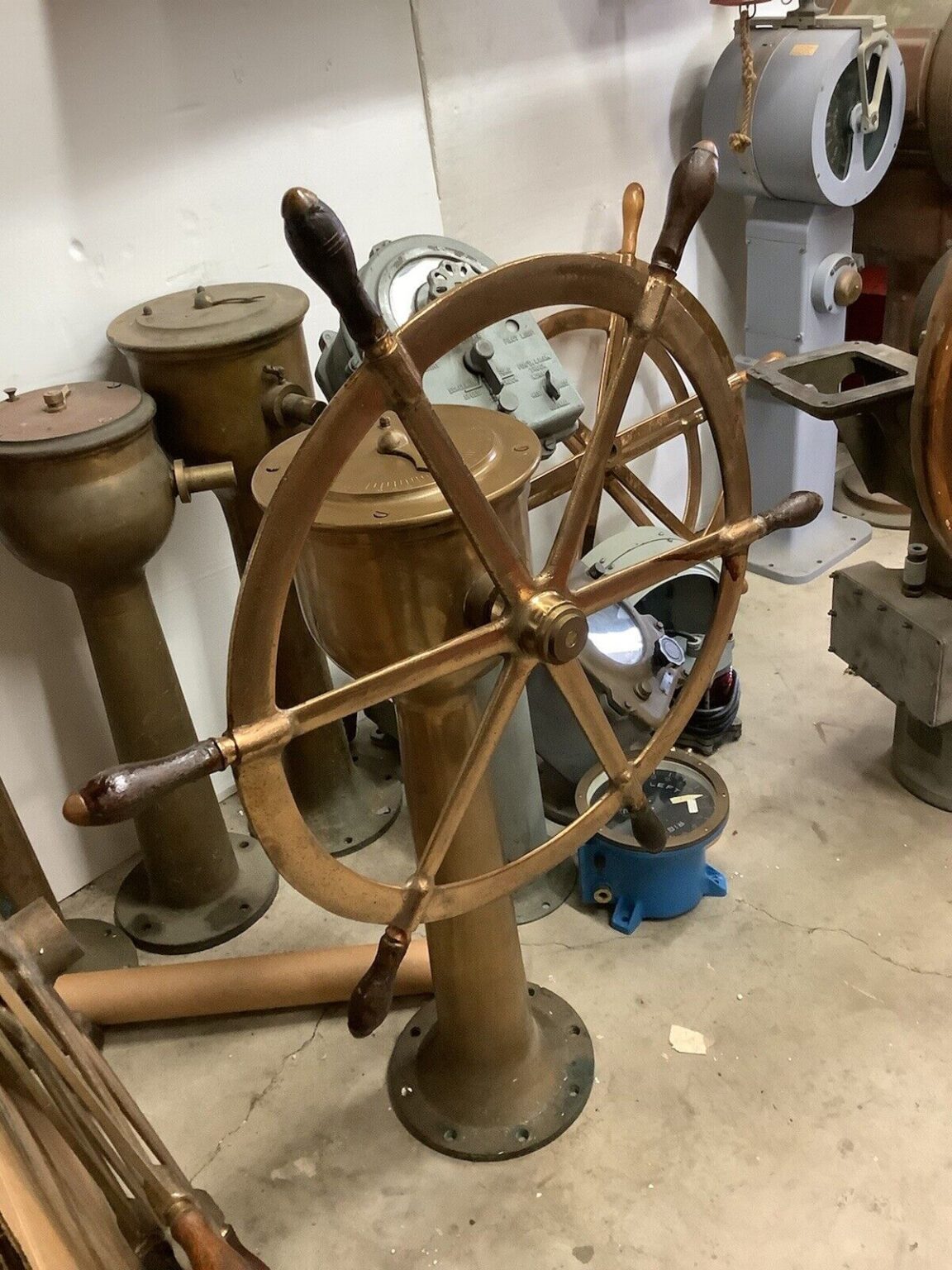 American Engineering WW2 U.S. Navy Ships Helm Steering Station ...