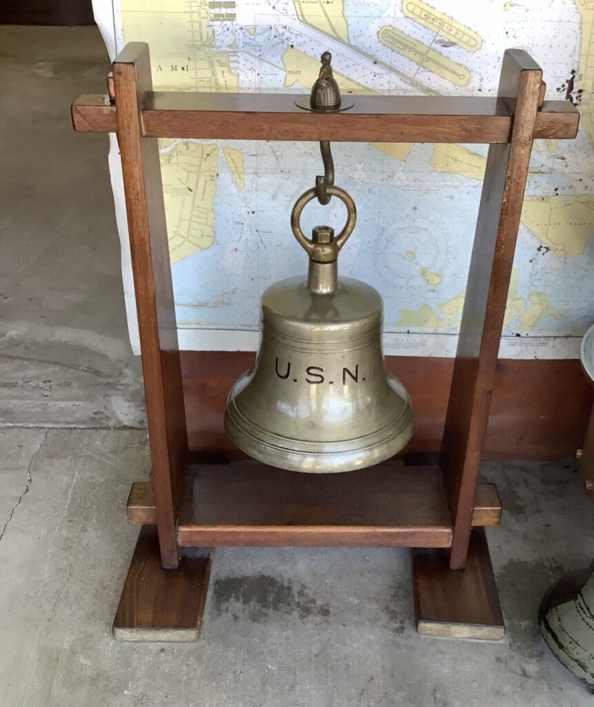 U.S.N. Ships Bell Circa WW2 • Antiques of the Sea